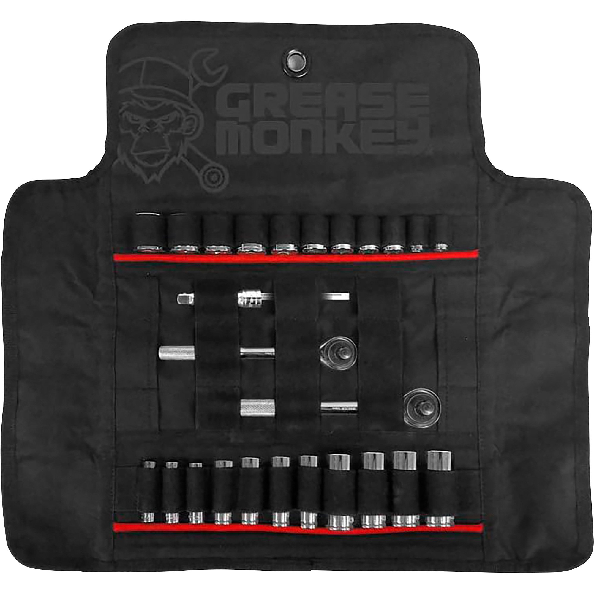 Grease Monkey Socket Roll Tool Organizer and Carrier — Holds 22 Sockets, Model# 731919800220 ...